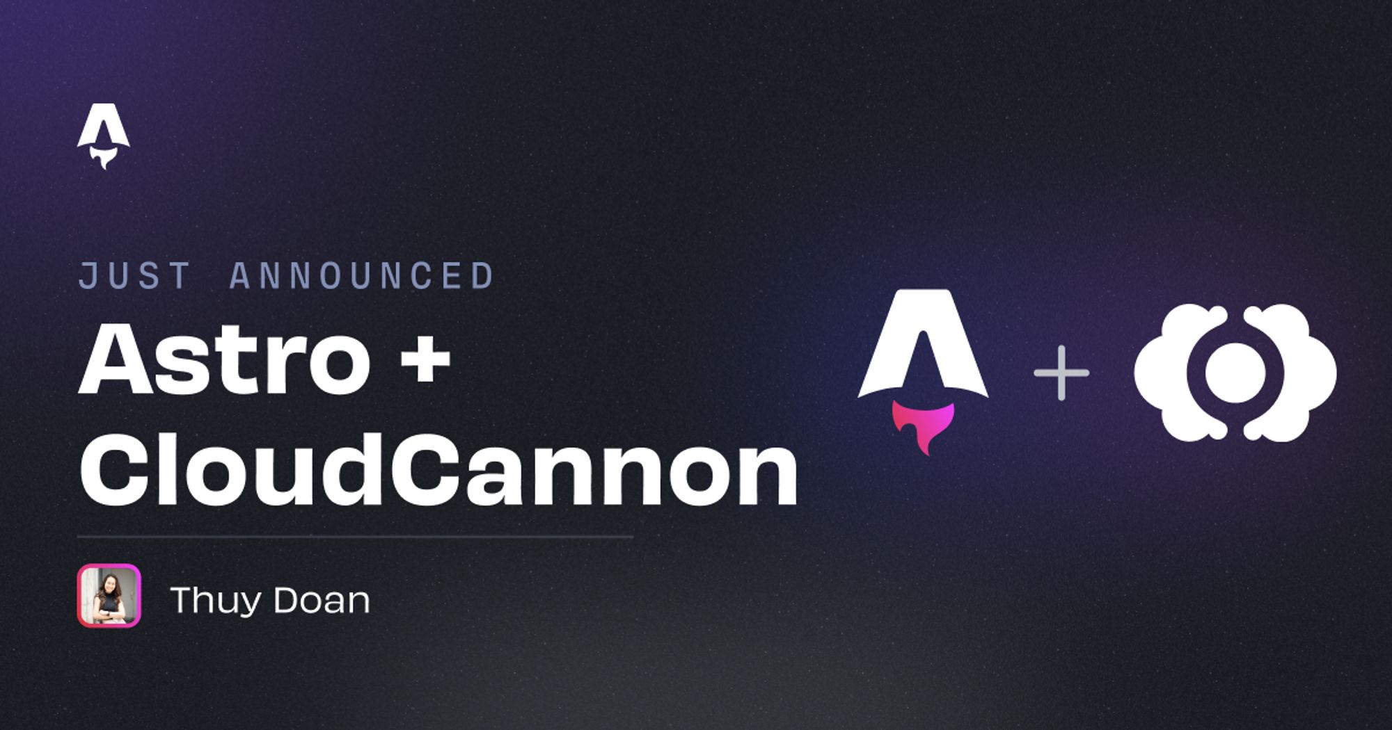 CloudCannon announces official support for Astro | Astro